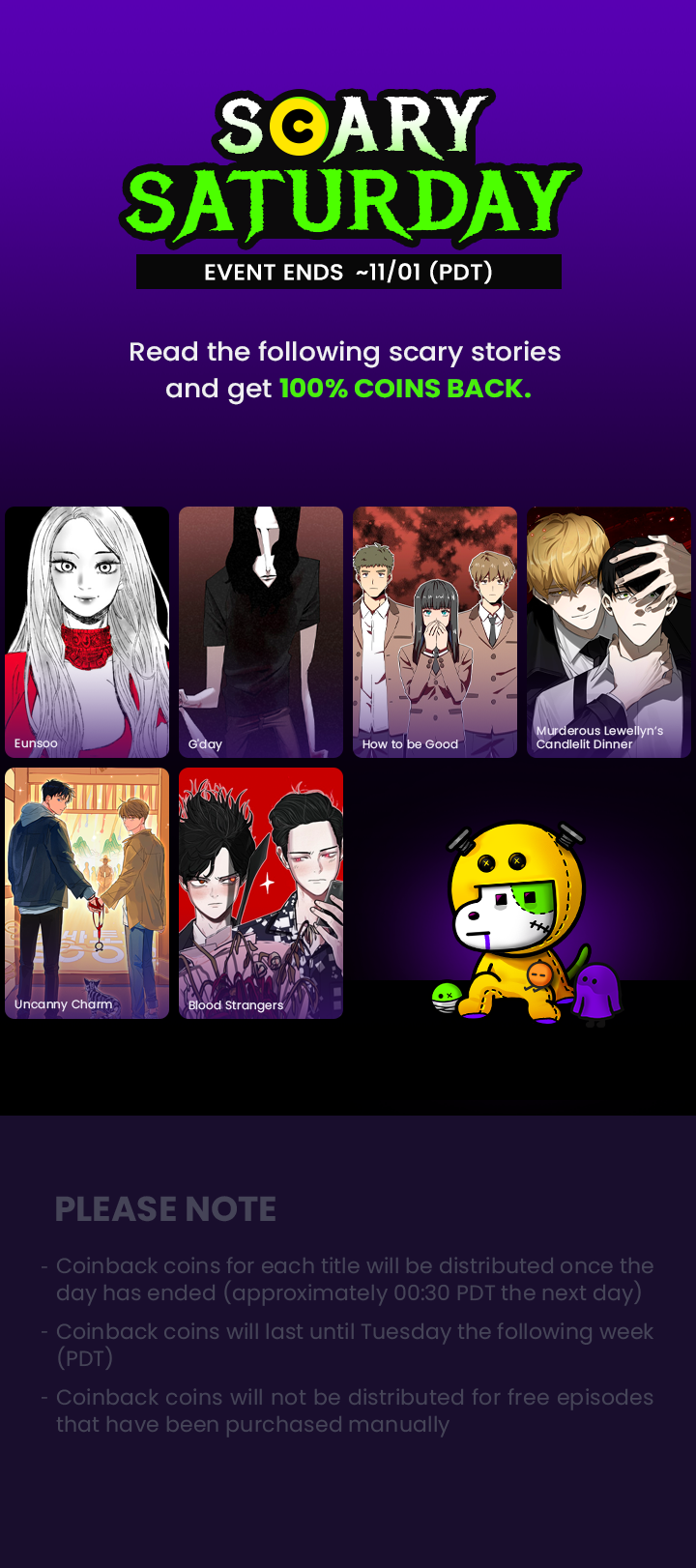 Jaymee's Halloween Week - Check Back For New Events Daily! - Lezhin Comics